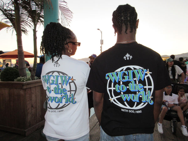 Black WGIW to the World Tee - With God, I Win! Clothing