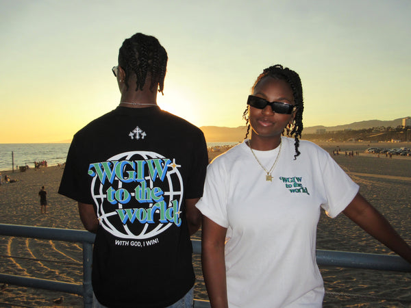 Black WGIW to the World Tee - With God, I Win! Clothing